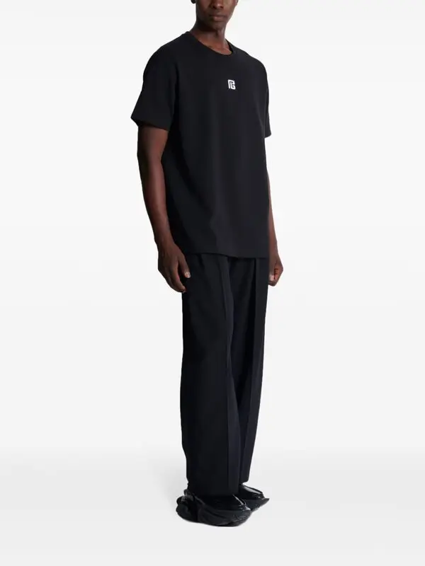 Balmain Pb Embroidered T-shirt - Black