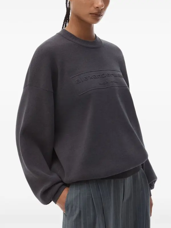 Alexander Wang Logo-embossed Sweater - Grey