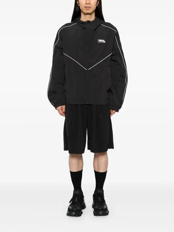 Maison Kitsuné Contrast Piping Hooded Jacket - Black