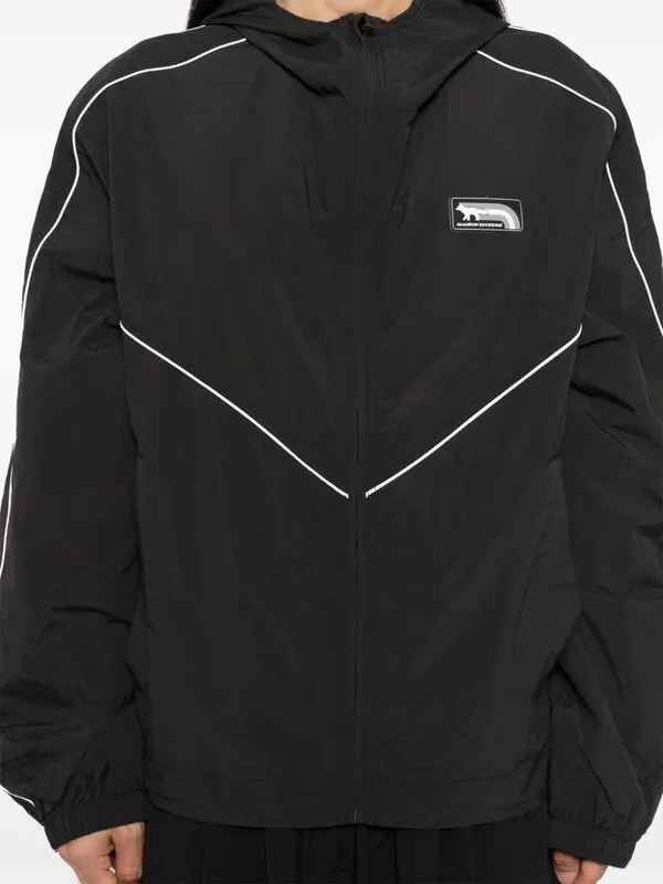Maison Kitsuné Contrast Piping Hooded Jacket - Black
