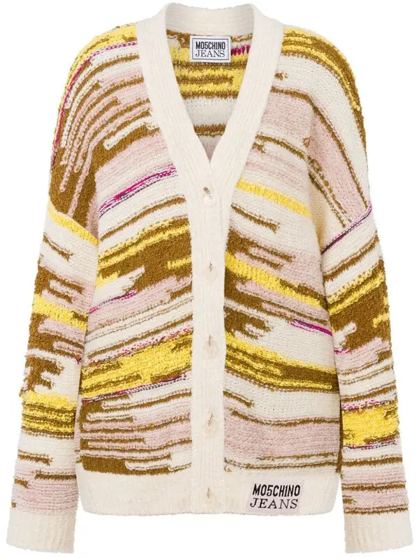 Moschino V-neck Cardigan - White