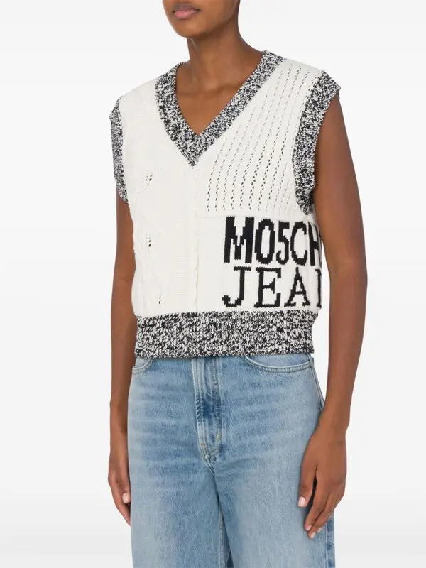 Moschino Intarsia-knit Logo Top