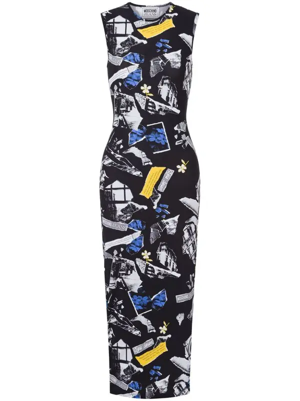 Moschino Printed Midi Dress