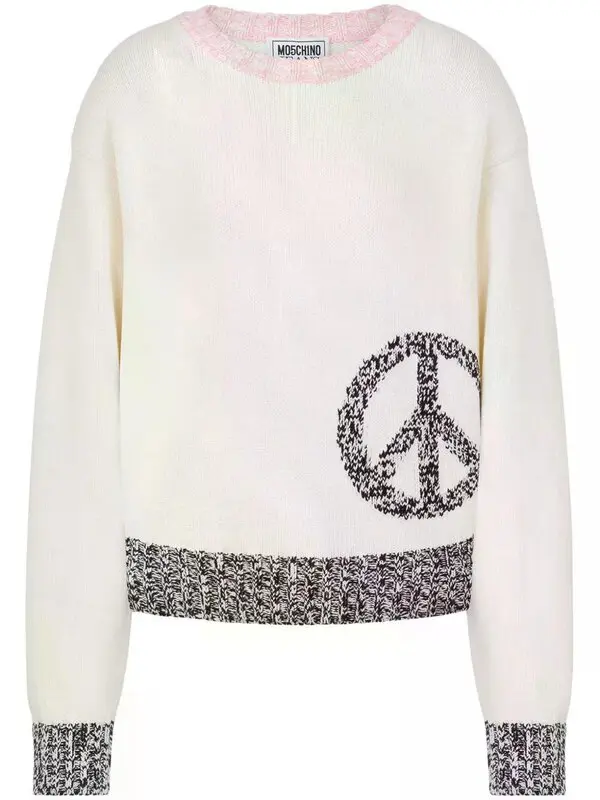 Moschino Peace Intarsia Jumper - Neutrals