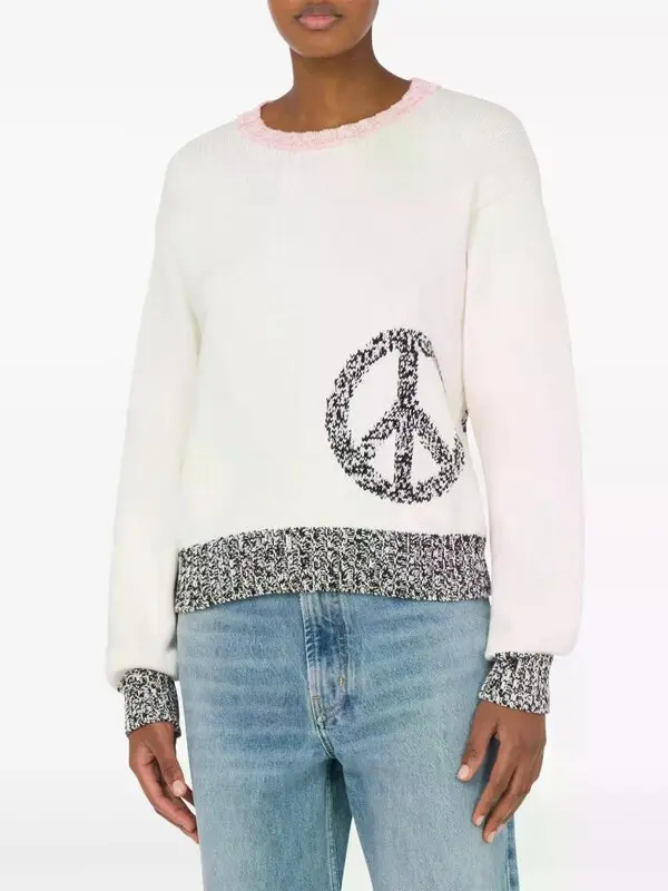 Moschino Peace Intarsia Jumper - Neutrals