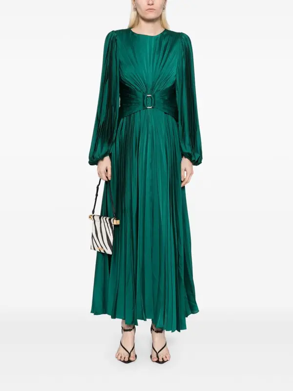 open lace back dress Petal & Pup Women's Pontee One Shoulder Pleated Midi Dress