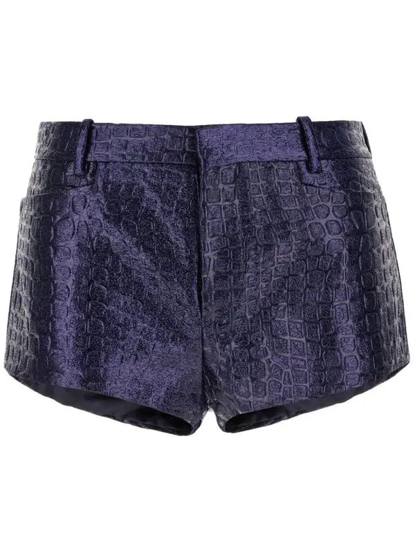 TOM FORD Croc-effect Thigh-length Shorts