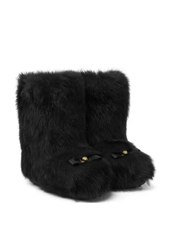 Versace Ribbon Shearling Boots