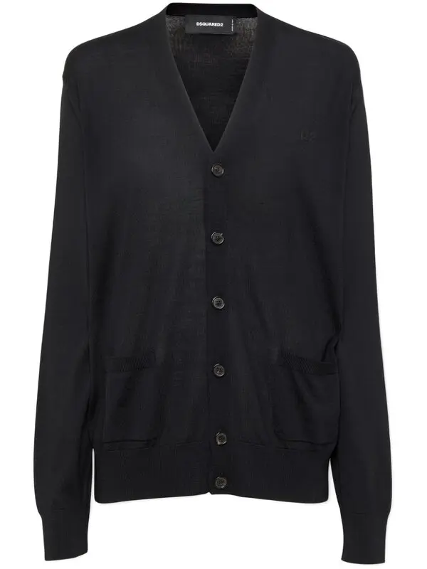 Dsquared2 Virgin Wool Cardigan - Black