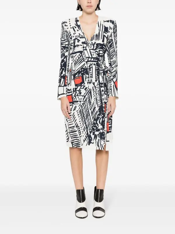 GLORIA COELHO Abstract-print Wrap Dress