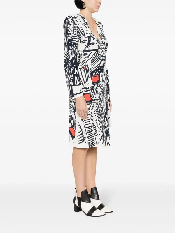 GLORIA COELHO Abstract-print Wrap Dress