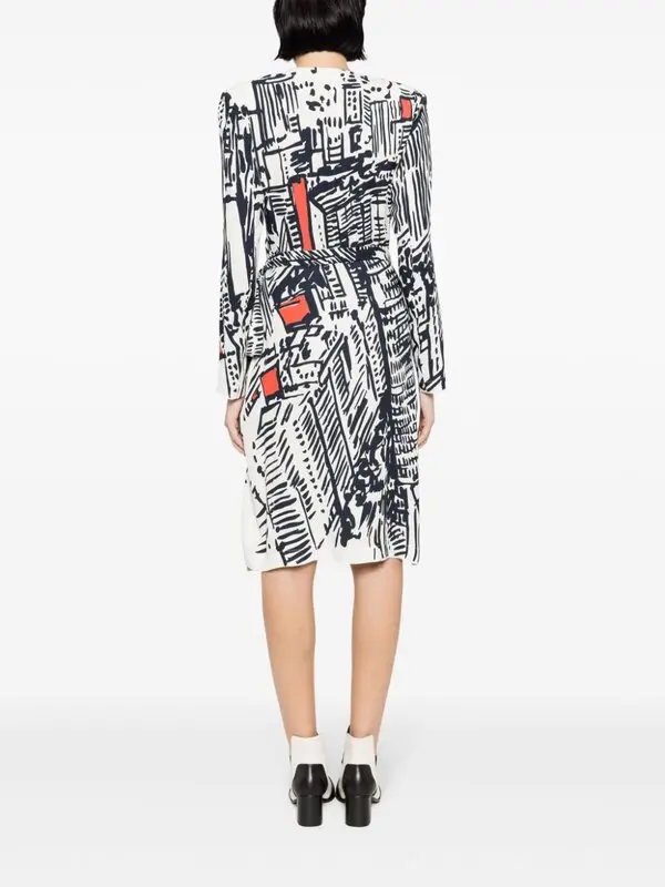 GLORIA COELHO Abstract-print Wrap Dress
