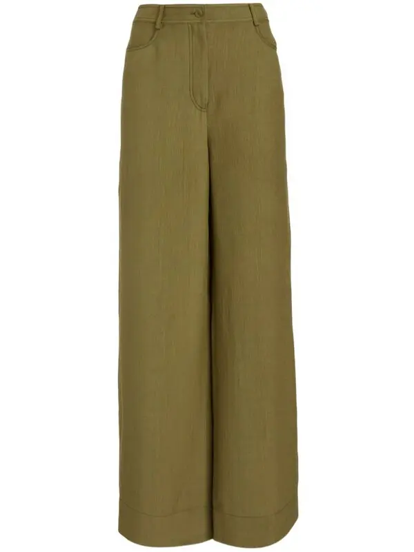 Alberta Ferretti Button-fastening Palazzo Trousers