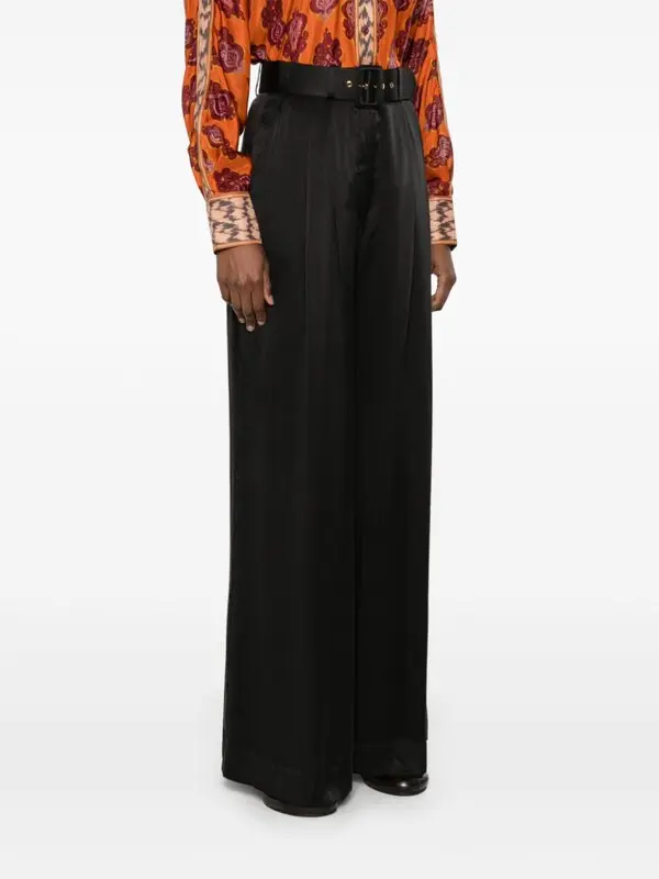 Zimmermann Tuck Palazzo Trousers - Black
