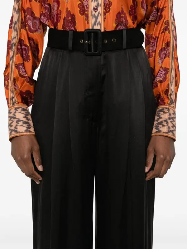 Zimmermann Tuck Palazzo Trousers - Black