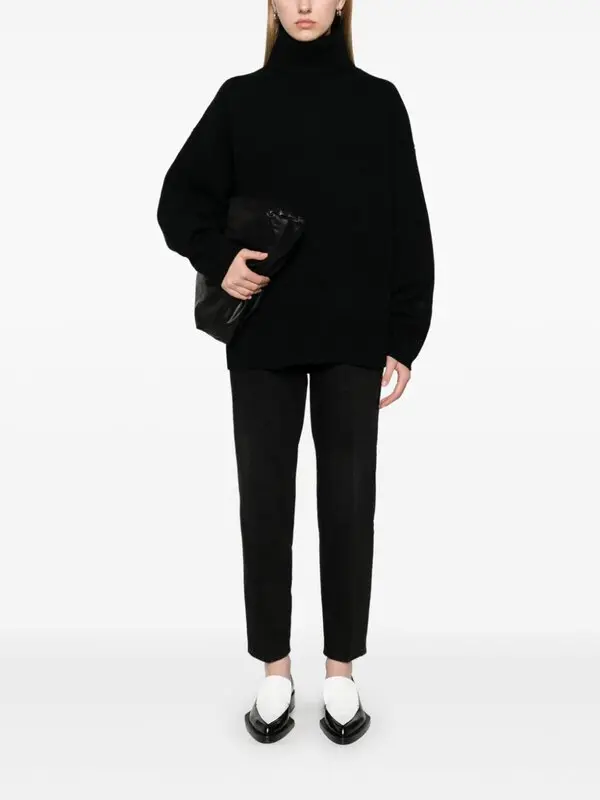 Totême Wool cashmere turtleneck black Toteme Wool and cashmere turtleneck sweater Toteme