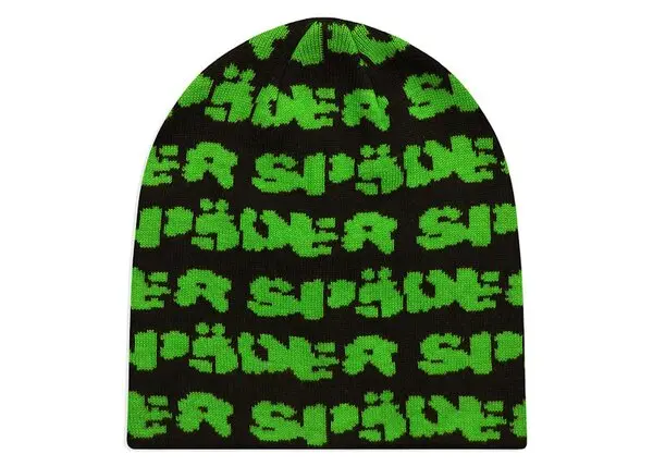 SP5DER Fuzzy Logo Skully - Black