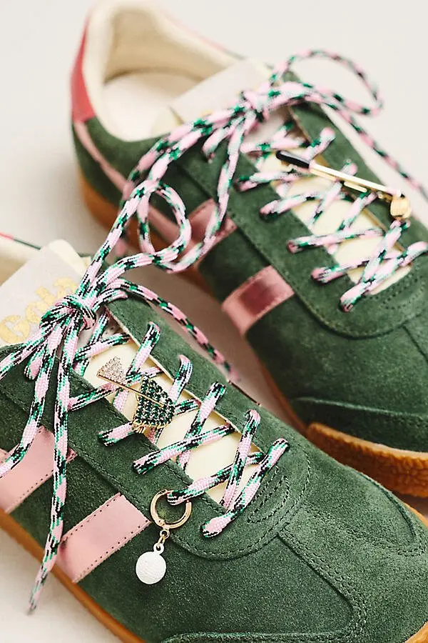 Anthropologie Shoe Charm And Laces Set - Green Pattern