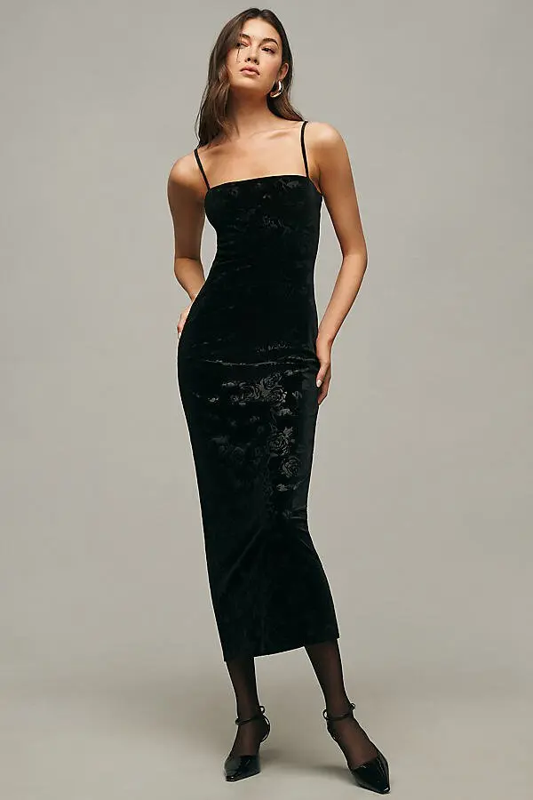 blue dress for baby girl V-Neck Spaghetti Straps Velvet Prom Dress main image 0