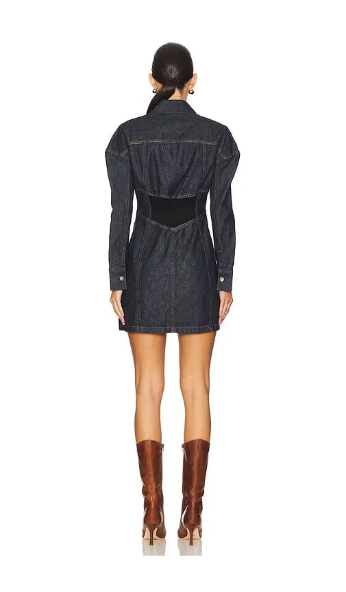 fleur du mal denim dress Sleek Jersey Mock Neck Dress