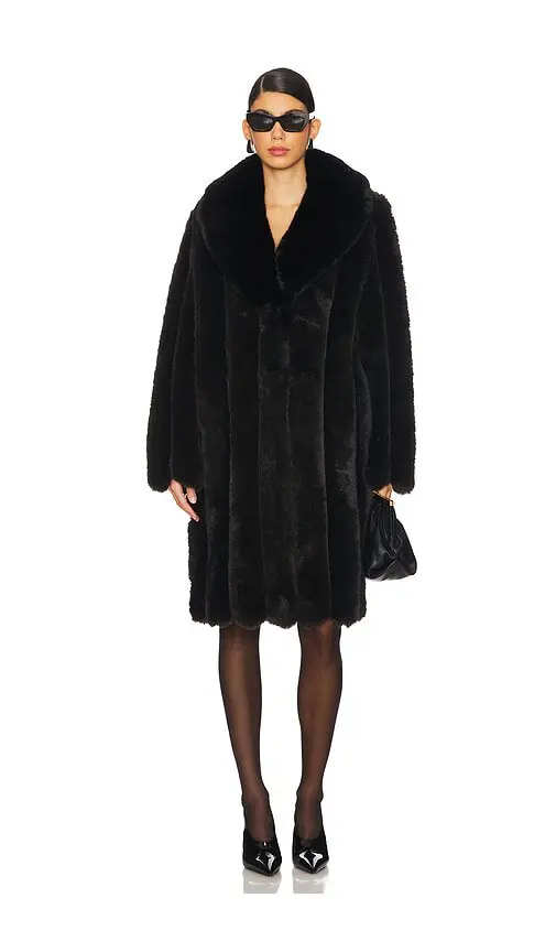 Nbd Nadia Faux Fur Coat - Black