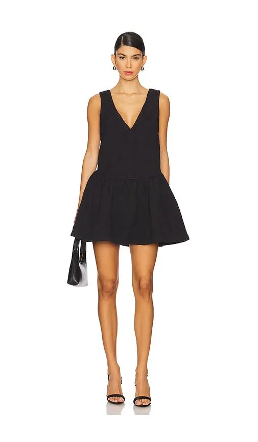 cos asymmetric draped mini dress Modal High-Neck Open-Back Mini Dress in Black - L / Regular