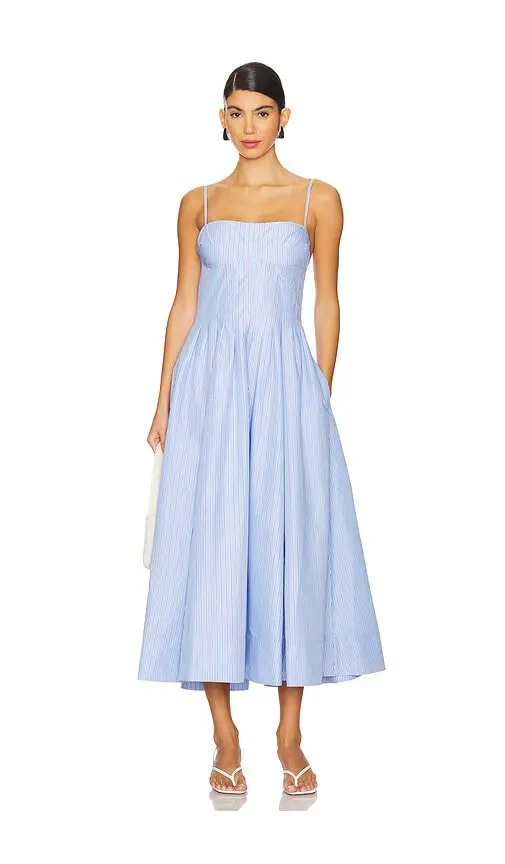 Simkhai Kittiya Stripe Midi Dress - Harbour Blue Stripe