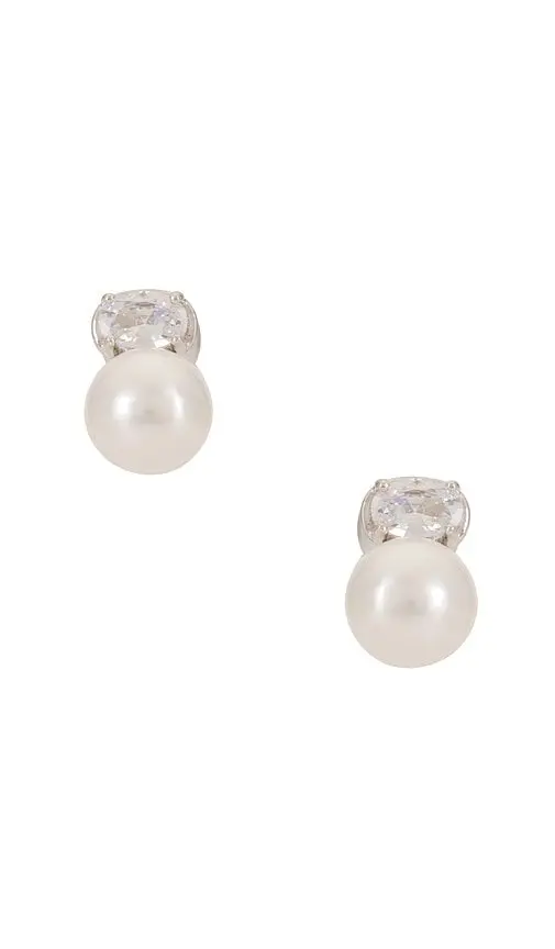 Shashi Cleo Stud Earrings - White Pearl