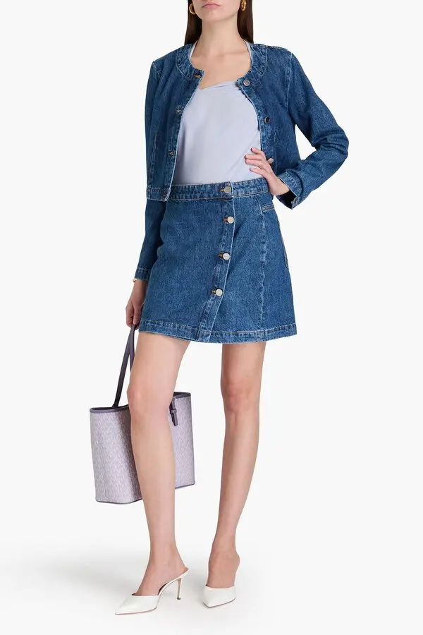 Derek Lam 10 Crosby Nova Denim Mini Wrap Skirt