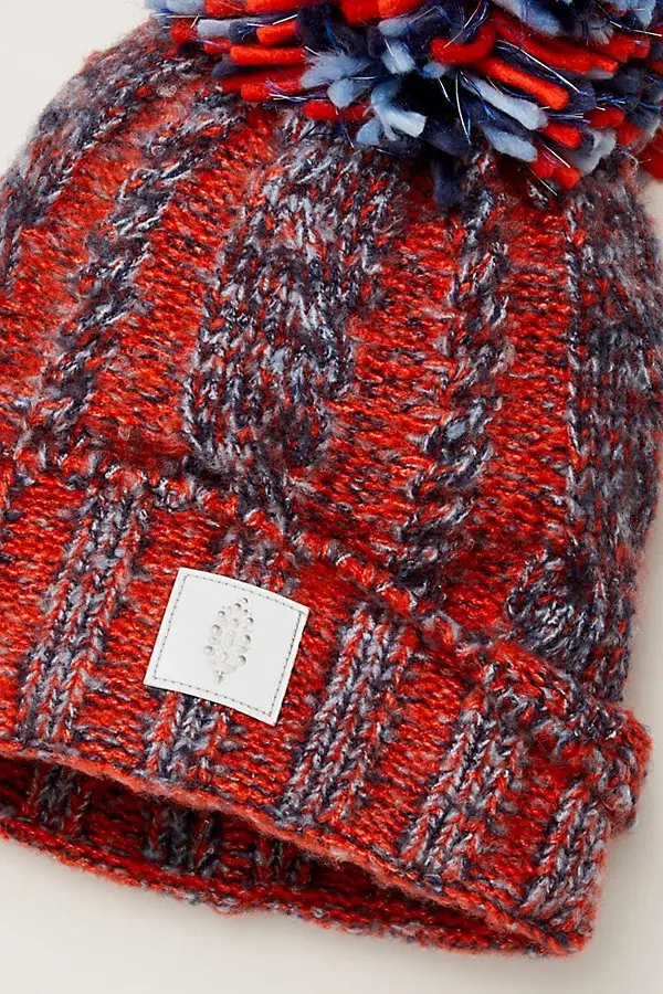 Free People Pow Party Reflective Beanie - Red/Blue Combo  display picture 1