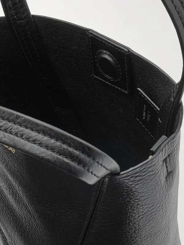 Chloé Spin Small Embellished Textured-leather Tote - Black
