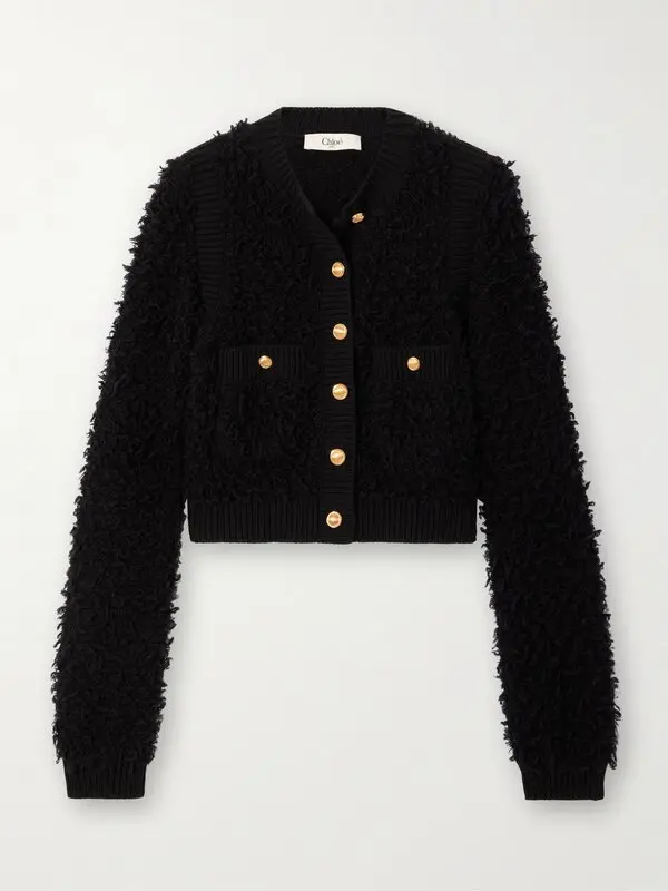 Chloé Wool And Silk-blend Bouclé Cardigan