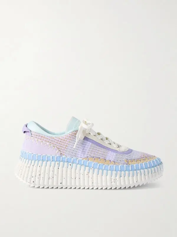 Chloé Nama Embroidered Sneakers - Purple