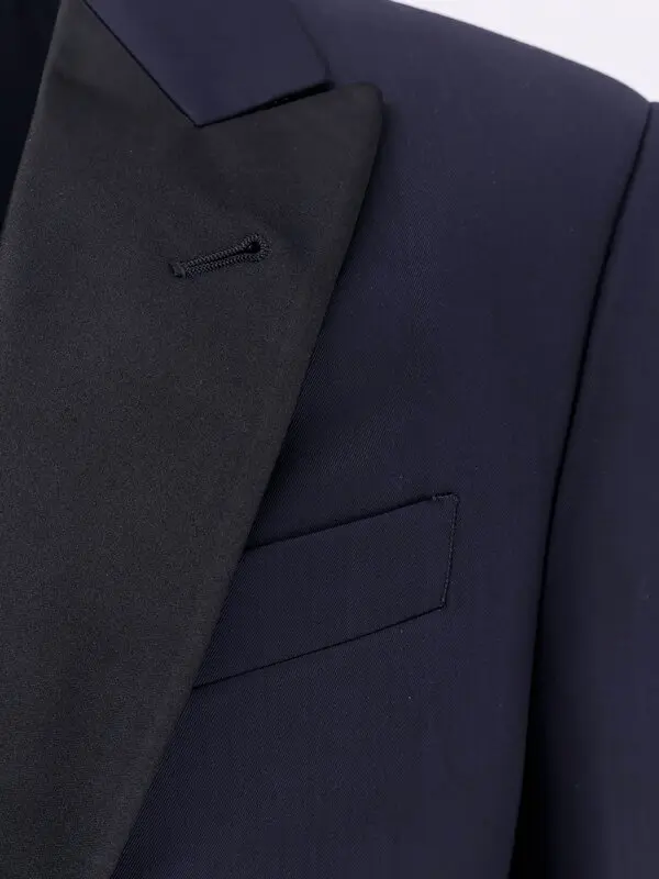 Giorgio Armani Virgin Wool Smoking With Satin Profiles