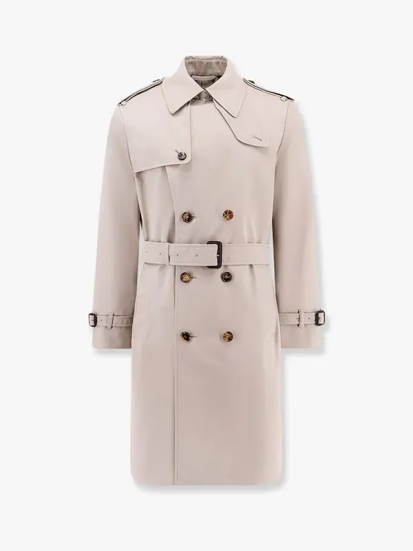 Burberry Cotton-blend Trench Coat With Check Lining