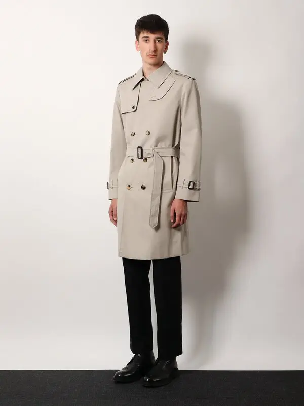 Burberry Cotton-blend Trench Coat With Check Lining