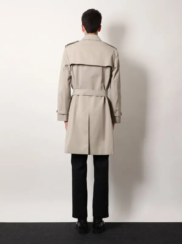 Burberry Cotton-blend Trench Coat With Check Lining