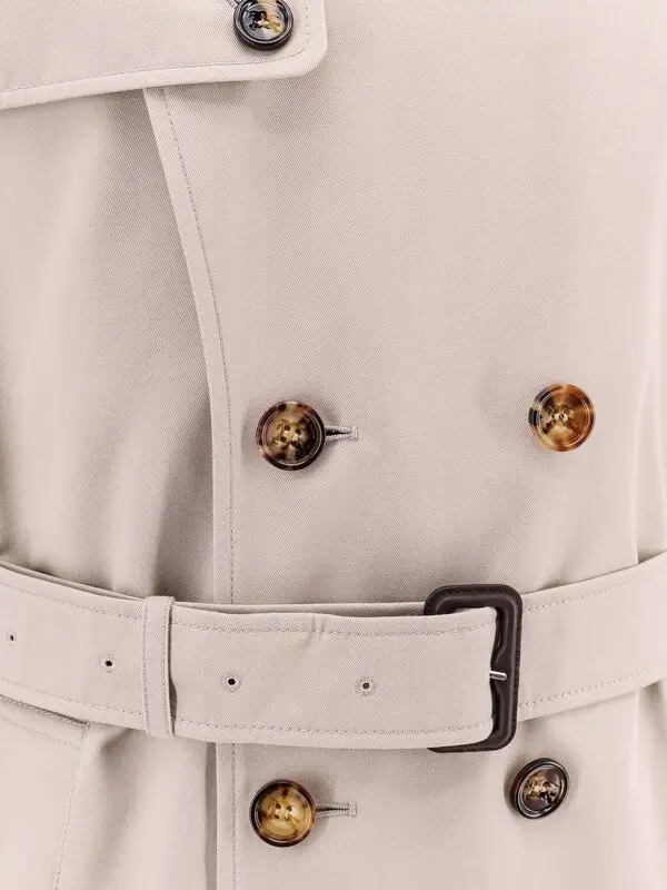 Burberry Cotton-blend Trench Coat With Check Lining