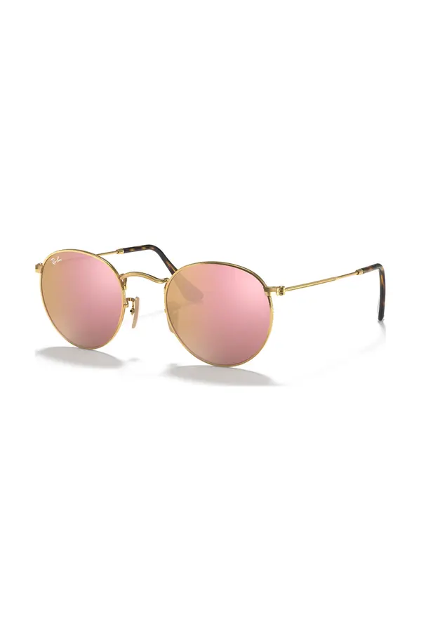 Ray-ban Round Flat Lenses Sunglasses - Gold