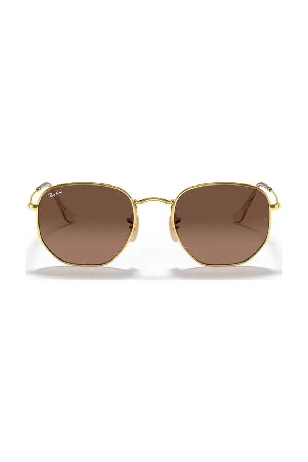 Ray-ban Hexagonal Sunglasses With Flat Lenses - Gold