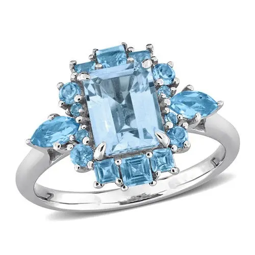 JULIANNA B. Cluster Halo Ring - Topaz