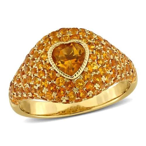 JULIANNA B. Heart Cluster Cocktail Ring - Citrine