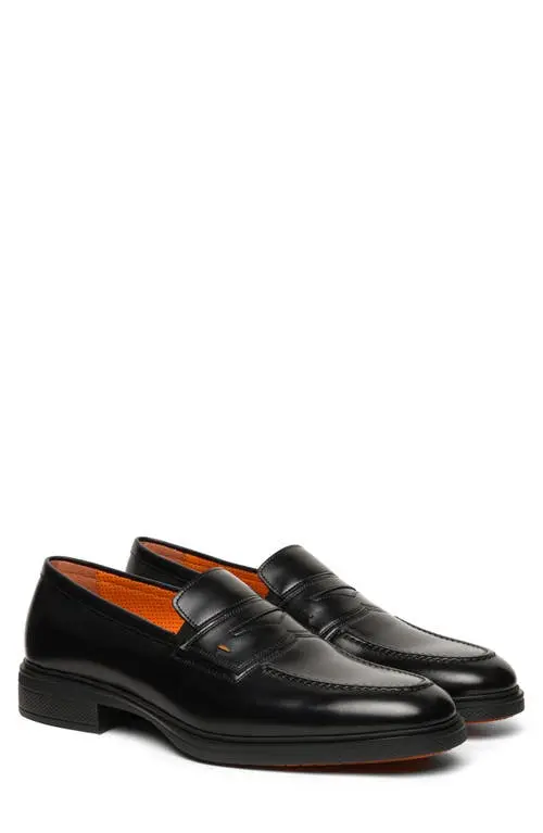 Santoni Penny Loafer - Black