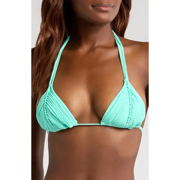 PQ Isla Macramé Triangle Bikini Top - Seafoam