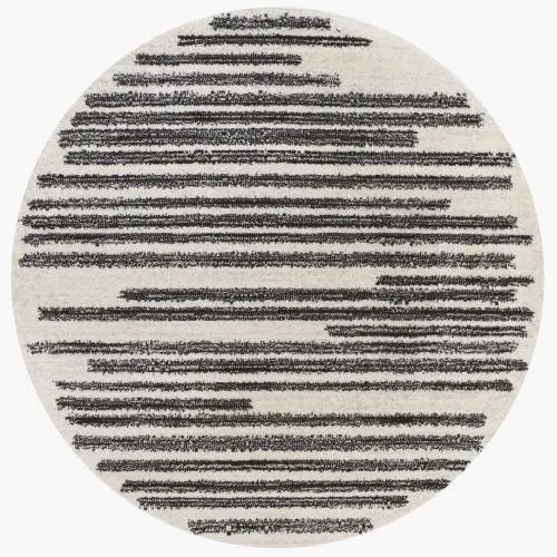 JONATHAN Y Khalil Modern Berber Stripe Round Area Rug