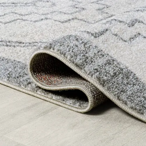 JONATHAN Y Amir Moroccan Beni Souk Round Area Rug - Cream/gray