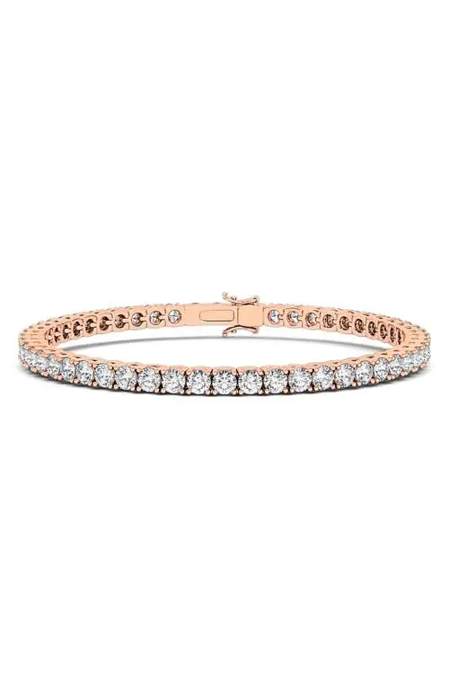 HAUTECARAT Round-cut Lab-grown Diamond Tennis Bracelet - Rose Gold