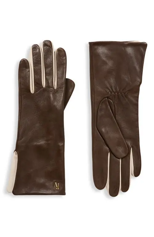 FRANCES VALENTINE Leather Gloves - Brown Multi