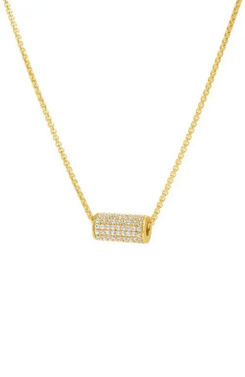DEAN DAVIDSON Petit Pavé Mini Tube Pendant Necklace - Yellow Gold/ Topaz