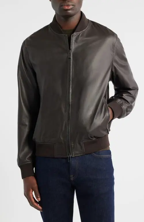 Emporio Armani Leather Bomber Jacket